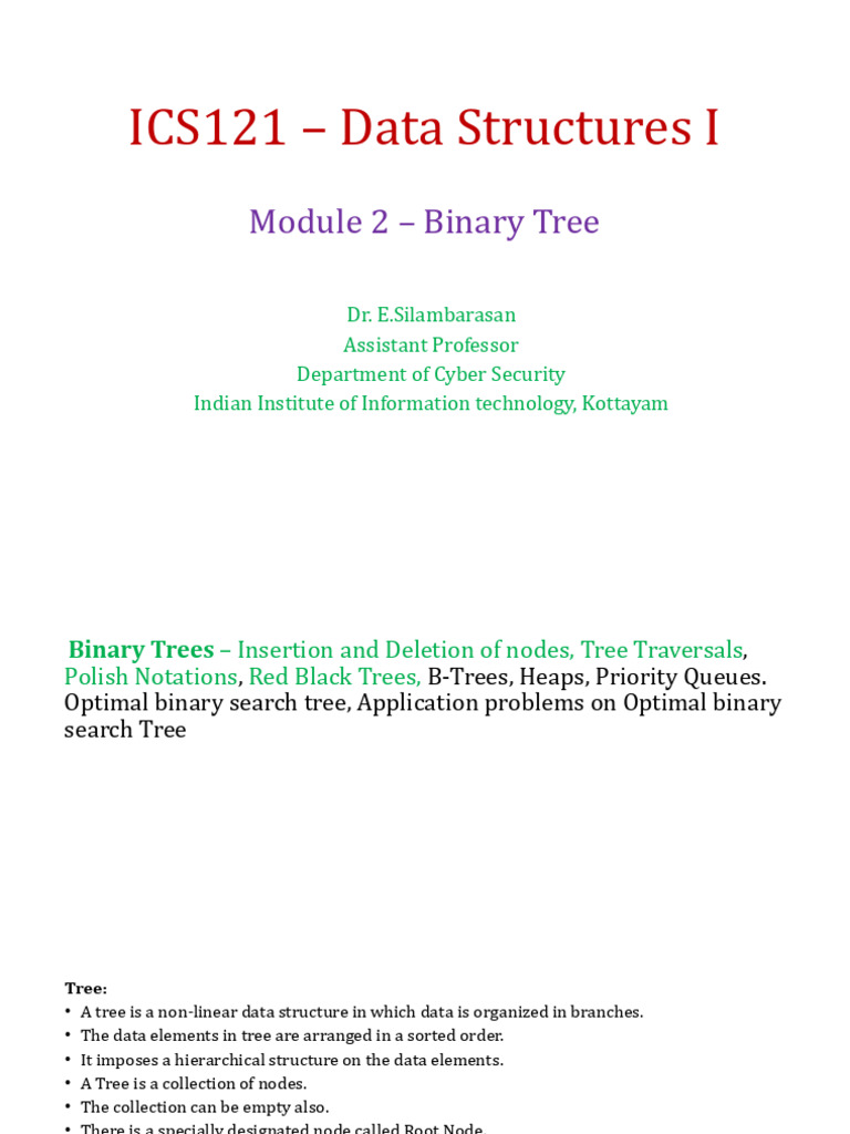 ICS121 - Data Structures I - Binary Tree | PDF | Data Management ... ICS121 - Data Structures I - Binary Tree | PDF | Data Management ...