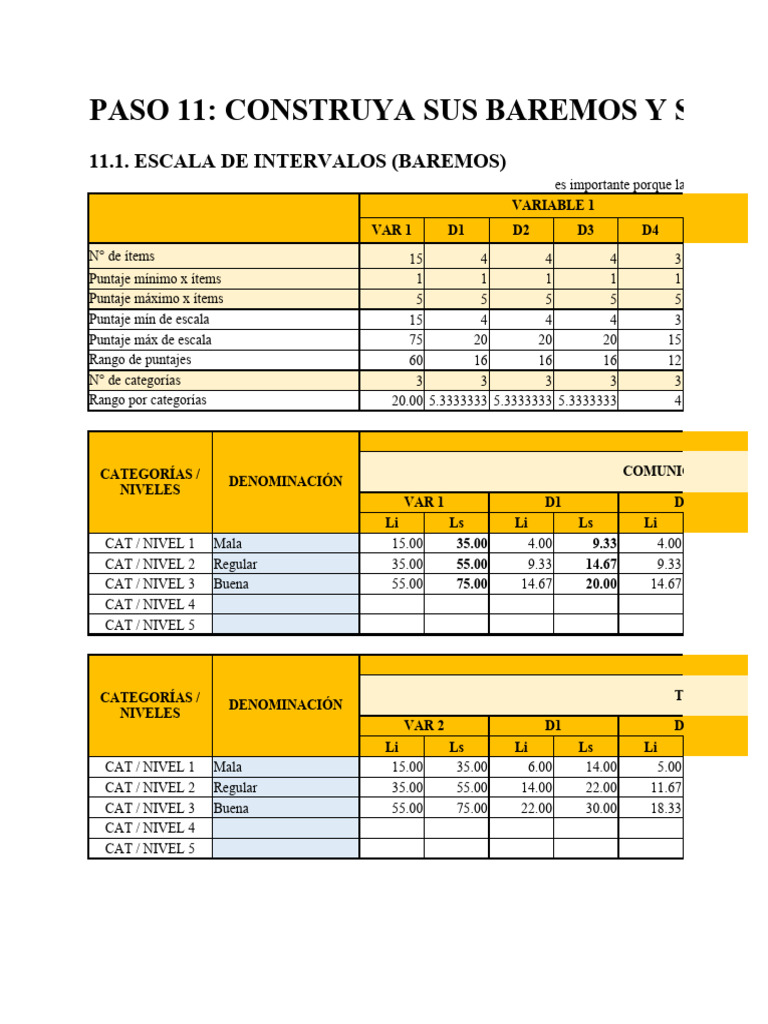 F4. Formato General para Construir Baremos y Base de Datos | PDF