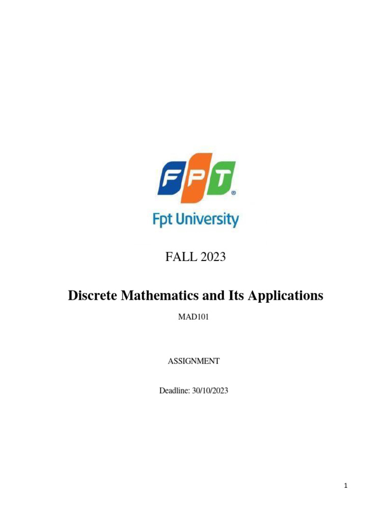 Fall2023 Assignment | PDF | Function (Mathematics) | Discrete Mathematics Fall2023 Assignment | PDF | Function (Mathematics) | Discrete Mathematics