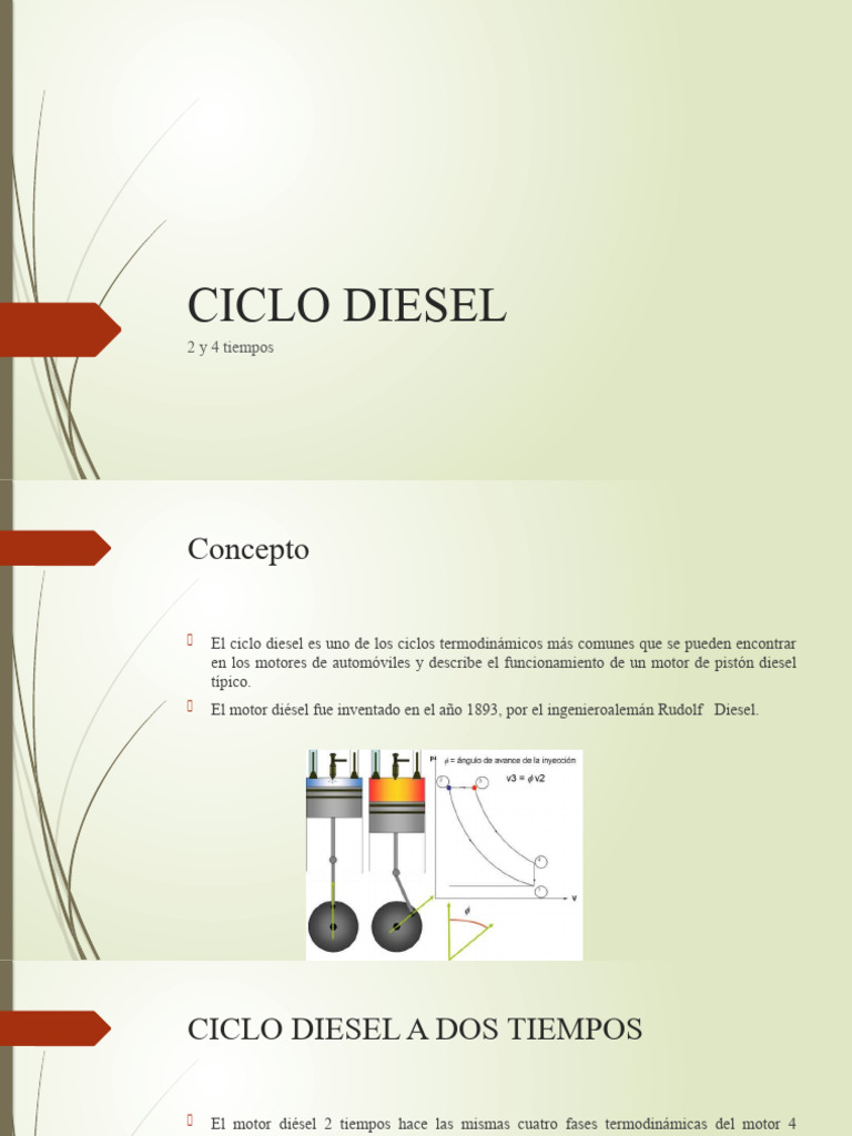 Ciclo Diesel | Descargar gratis PDF | Pistón | Motor diesel