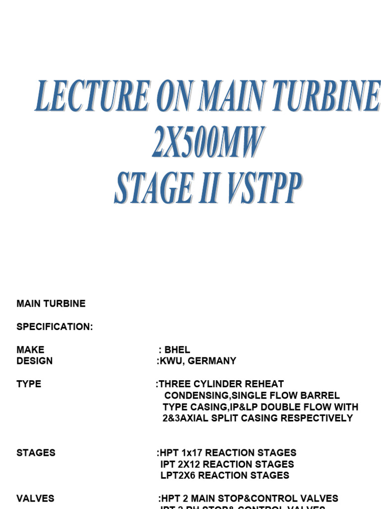 2 Presentation Main Turbine | Download Free PDF | Turbine | Valve
