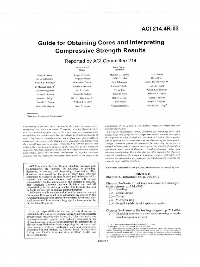 Aci 214.4R-03 | PDF