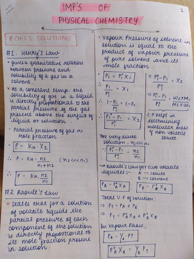 Cheat Sheet For Physical Chem | PDF