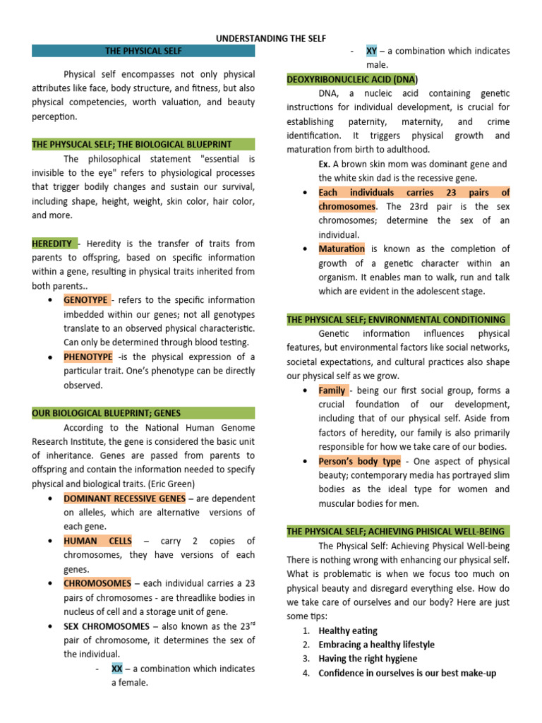 GE - 2 UNDERSTANDING THE SELF - Unpacking The Self | Download Free PDF ...