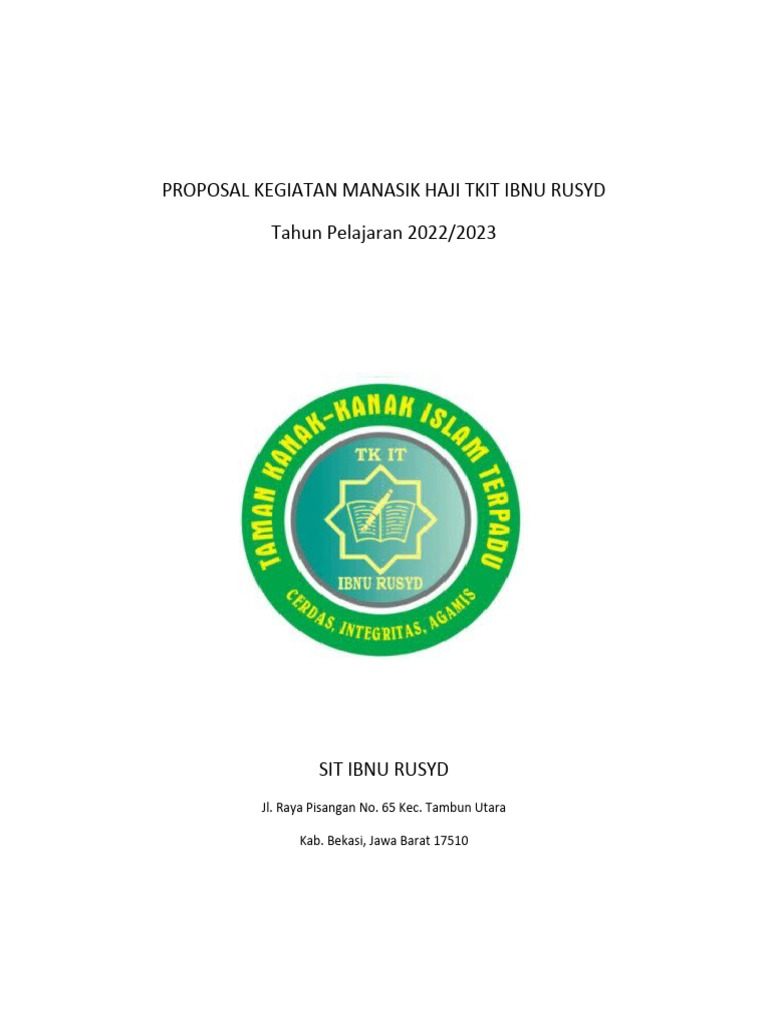 Proposal Kegiatan Manasik Haji Tkit Ibnu Rusyd | PDF