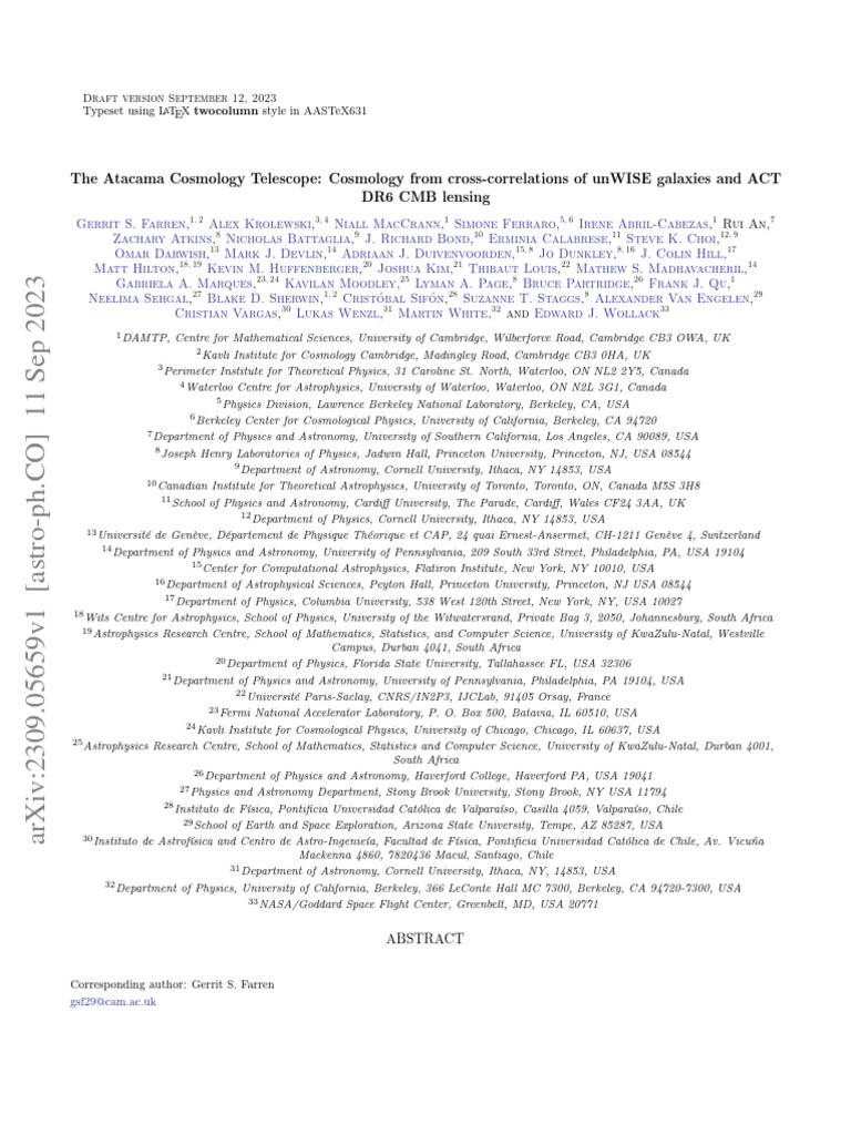 The Atacama Cosmology Telescope: Cosmology From Cross-Correlations of ...