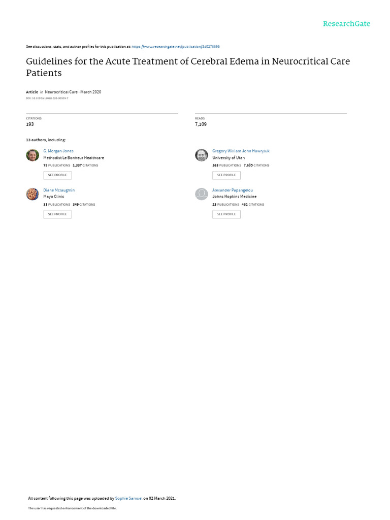 Cook Et Al-2020-Neurocritical Care | PDF | Traumatic Brain Injury ...