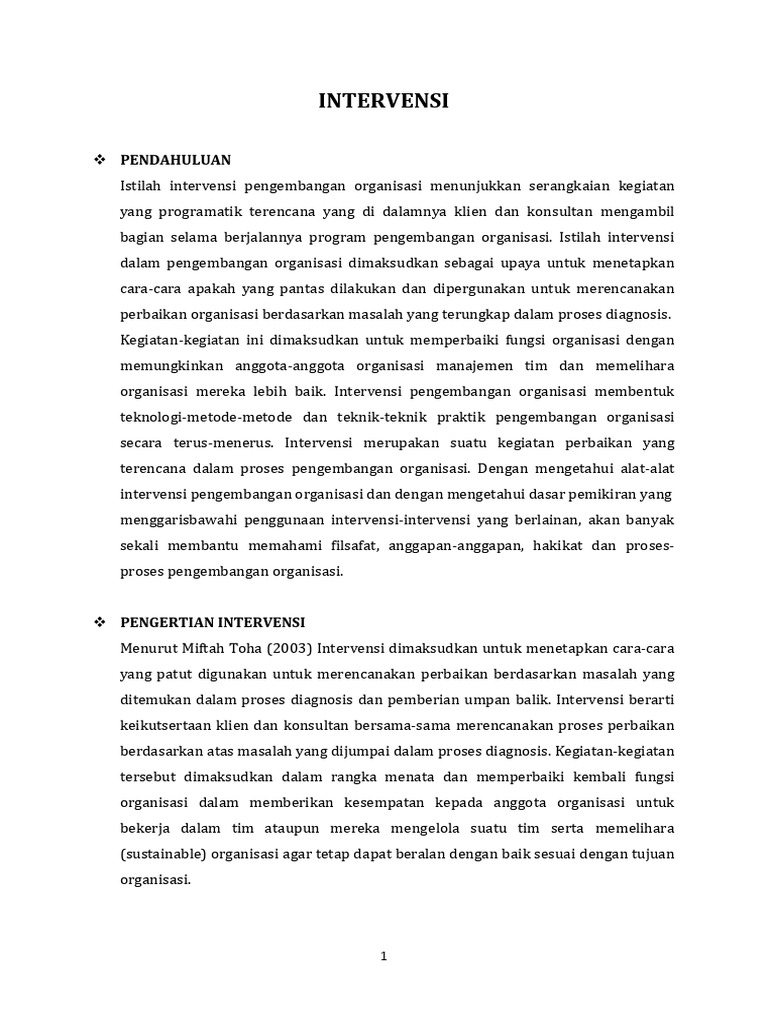 Intervensi | PDF | Karier & Perkembangan