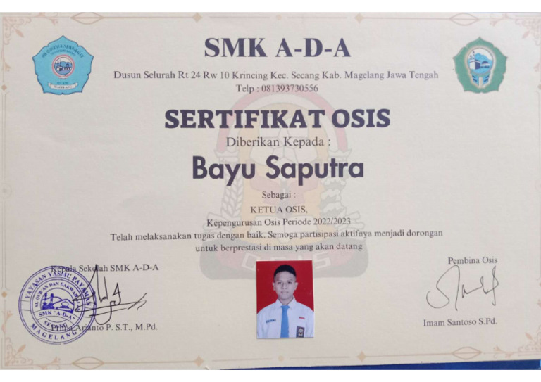 Sertif Osis Bayu | PDF
