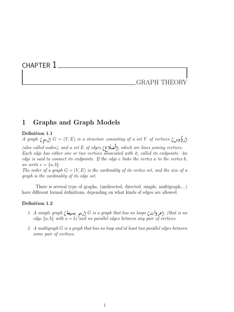 Lecture On Graph Theory 1 Pdf Vertex Graph Theory Mathematical Concepts