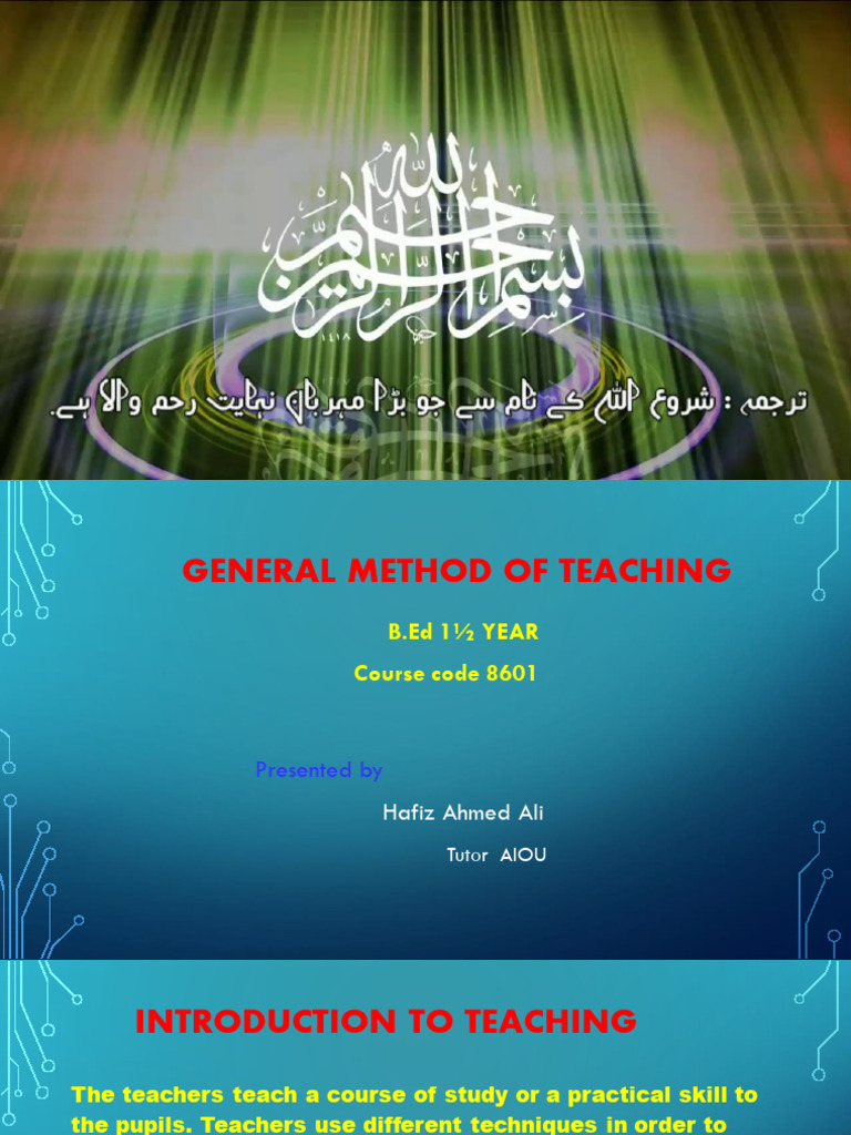 Introduction To Teaching by Ahmed | PDF | Learning | Motivational