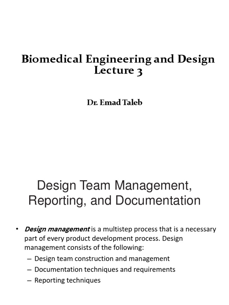 Design Team Management in Biomedical Engineering | PDF | Databases ...