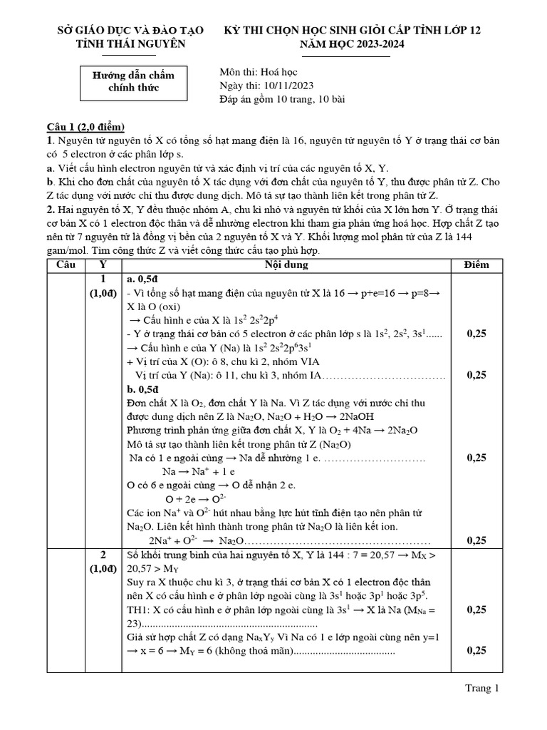 2023 2024 HSG 12 Thai Nguyen File de HDC O2.edu - .VN | PDF