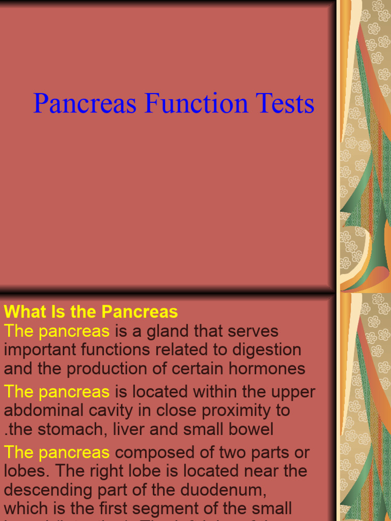 Pancreas Function Tests | Download Free PDF | Pancreas | Digestion