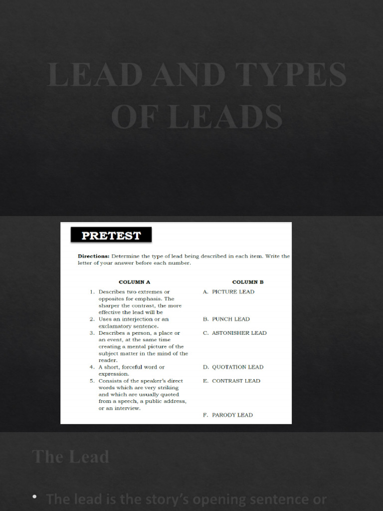Lead and Types of Leads | PDF