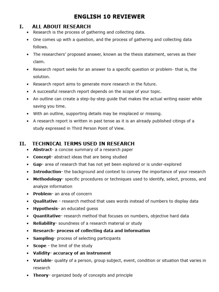 English 10 Reviewer | PDF
