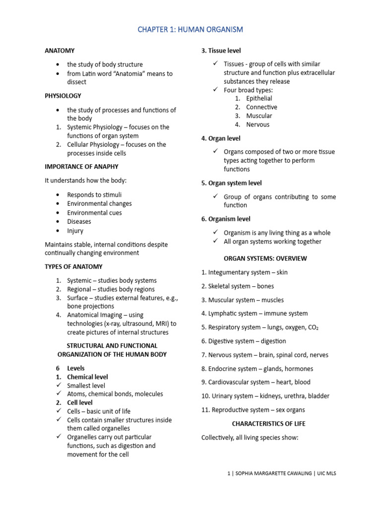 Anaphy Chap1 Transes | PDF | Human Body | Anatomical Terms Of Location