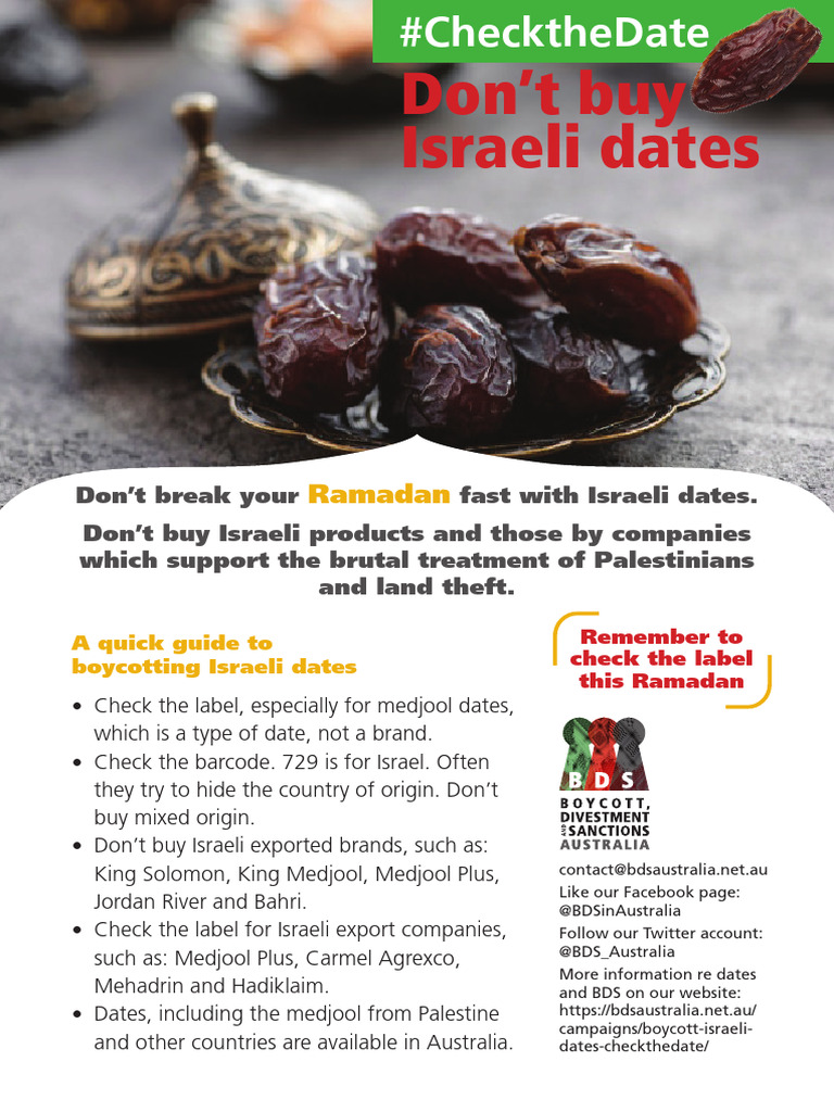 Guide to Boycotting Israeli Dates | PDF | Boycott, Divestment And ...