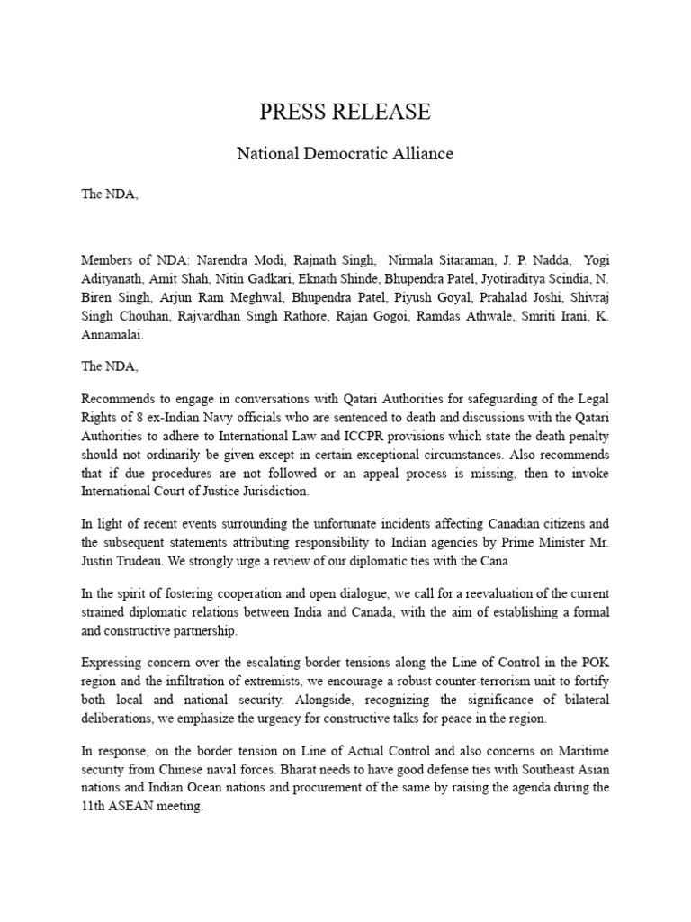Press Release Mun | PDF | International Relations | Government Press Release Mun | PDF | International Relations | Government