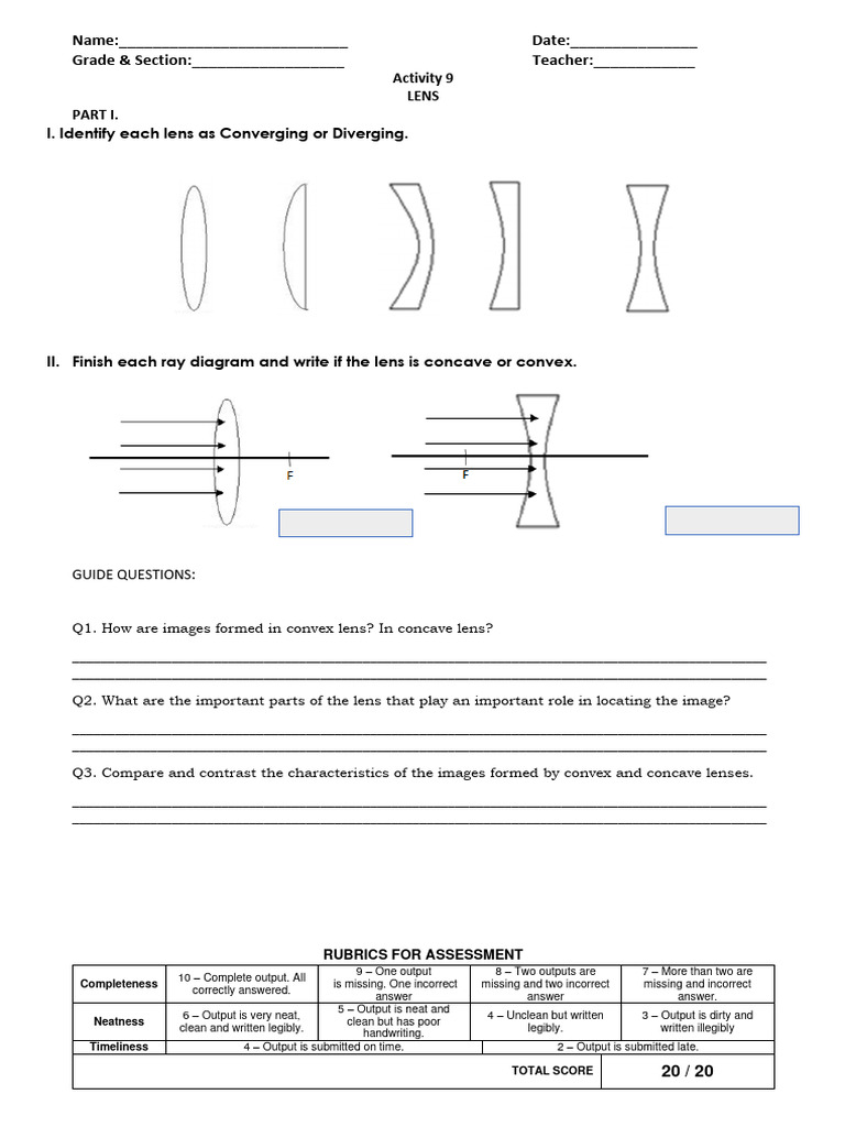 Activity 9 Image Formed by Lenses | Download Free PDF | Optics ...