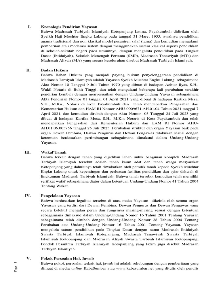Conten Hak Jawab, Tanggapan Dan Klarifikasi Pers | PDF | Kesehatan Holistik