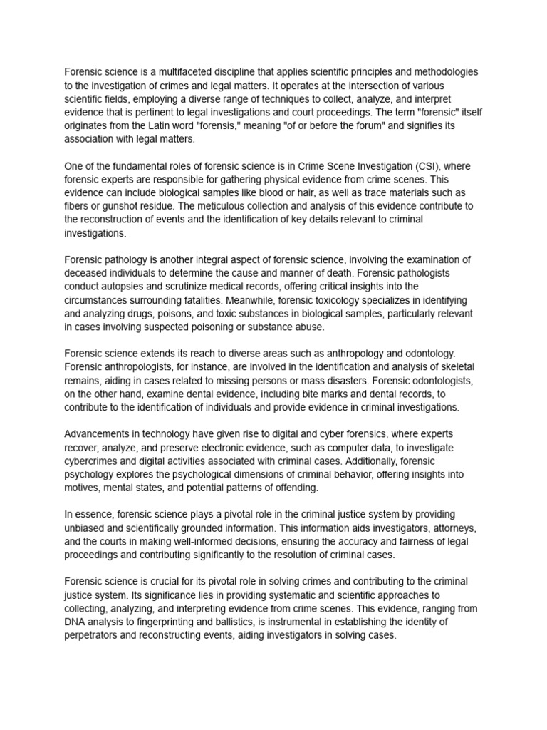 Forensic Science and Criminological Theories | PDF | Criminology ...