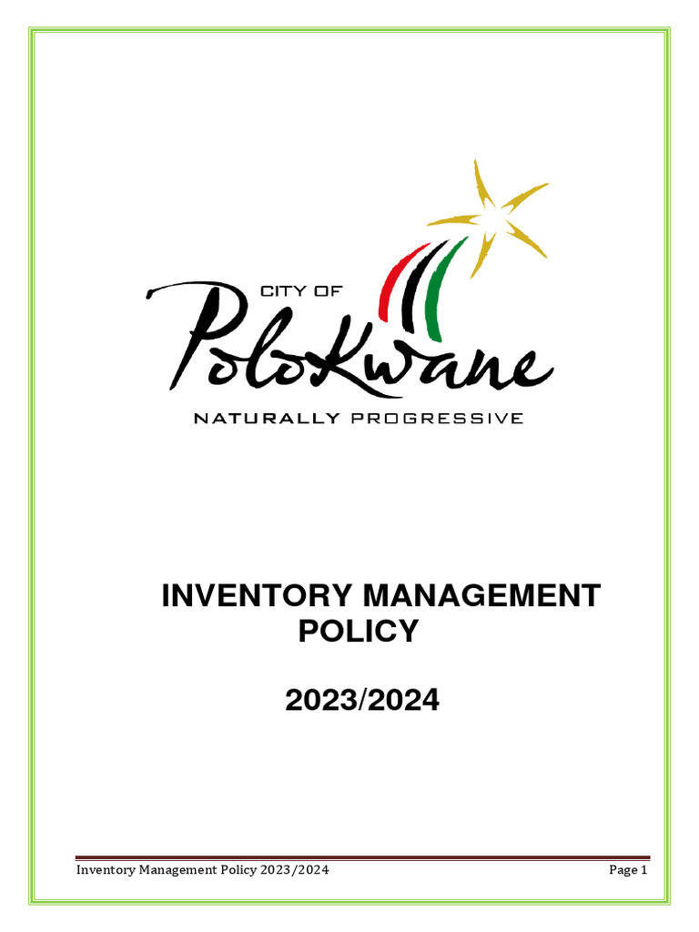 Inventory Policy 2023-24 | PDF | Inventory | Invoice