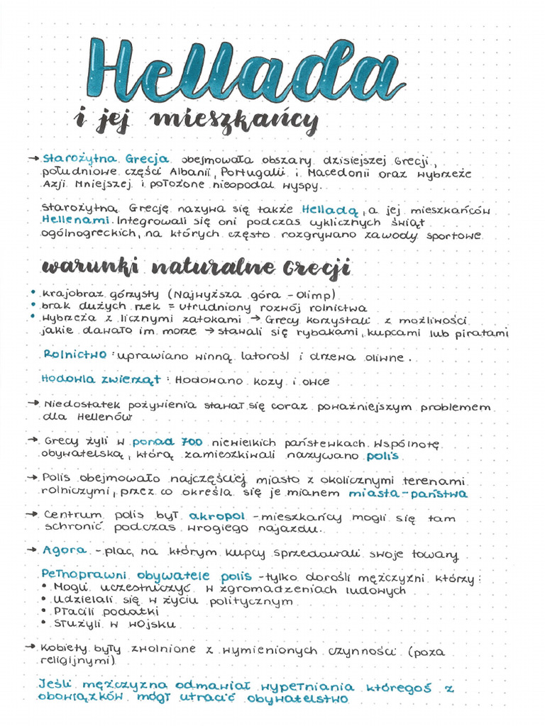 Hellada I Jej Mieszkancy | PDF