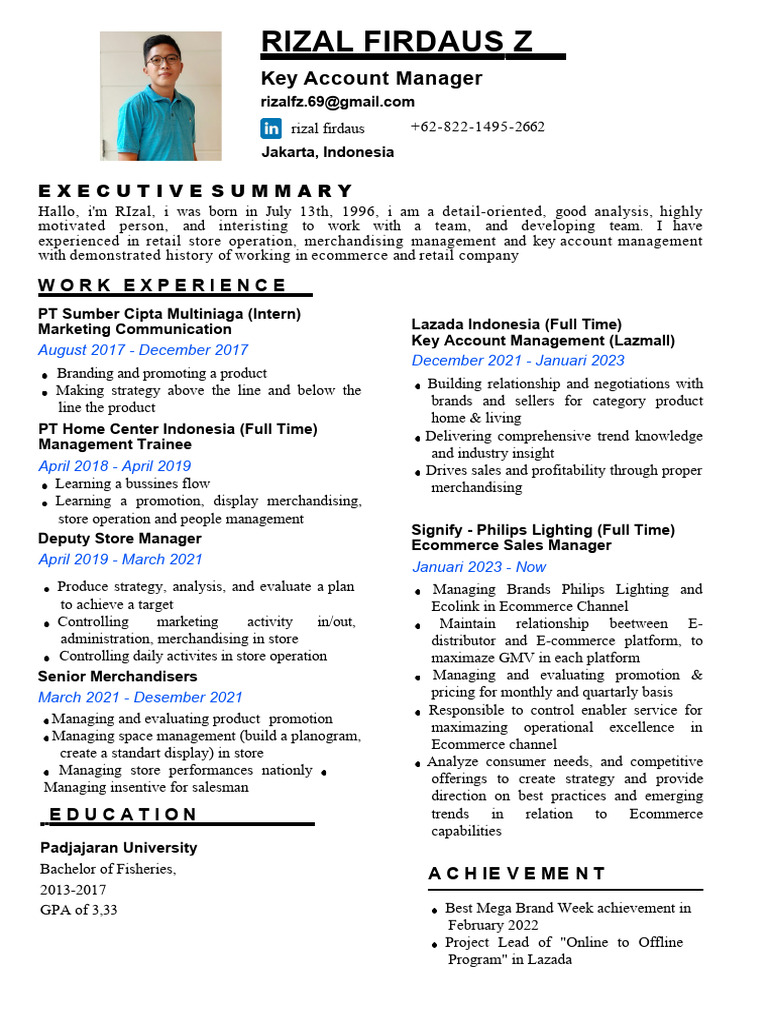 CV Rizal F 2023 | PDF | Career & Growth | Business