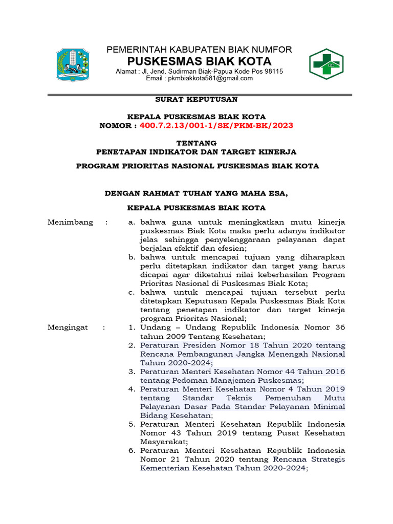 Contoh Format SK | PDF