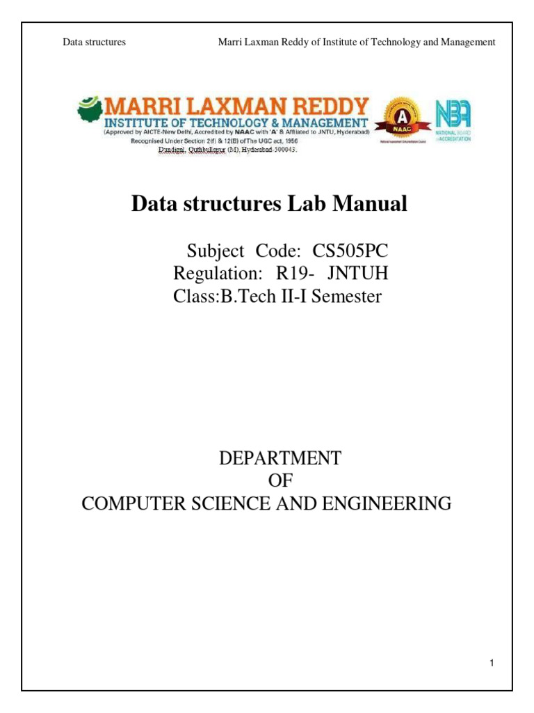 Data Structures Lab Manual 2 | PDF | Engineering | Software Engineering