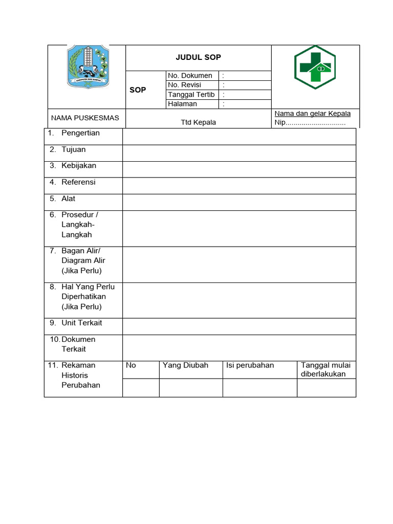Contoh Format SOP | PDF