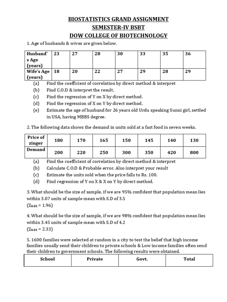 Assignment Biostats | PDF