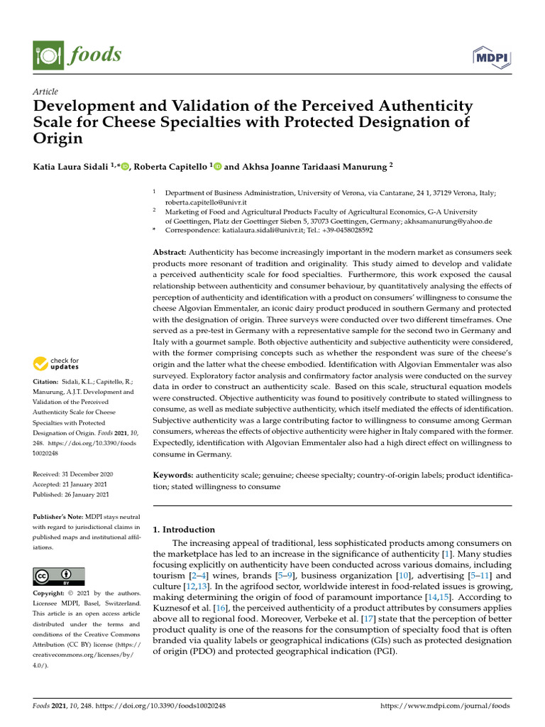 Sidali-2021-Development and Validation of The | PDF | Social Science