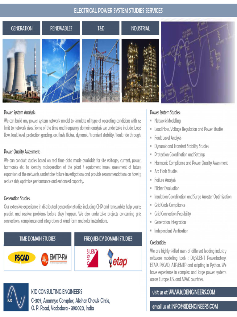 Power System Studies Services - KJD | PDF | Electrical Grid | Nature