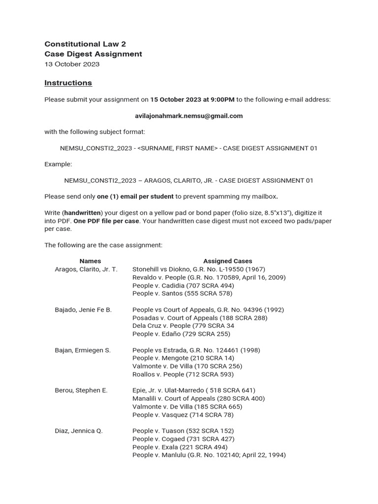 Constitutional Law 2 Case Digest Assignment | PDF | Online Services ...
