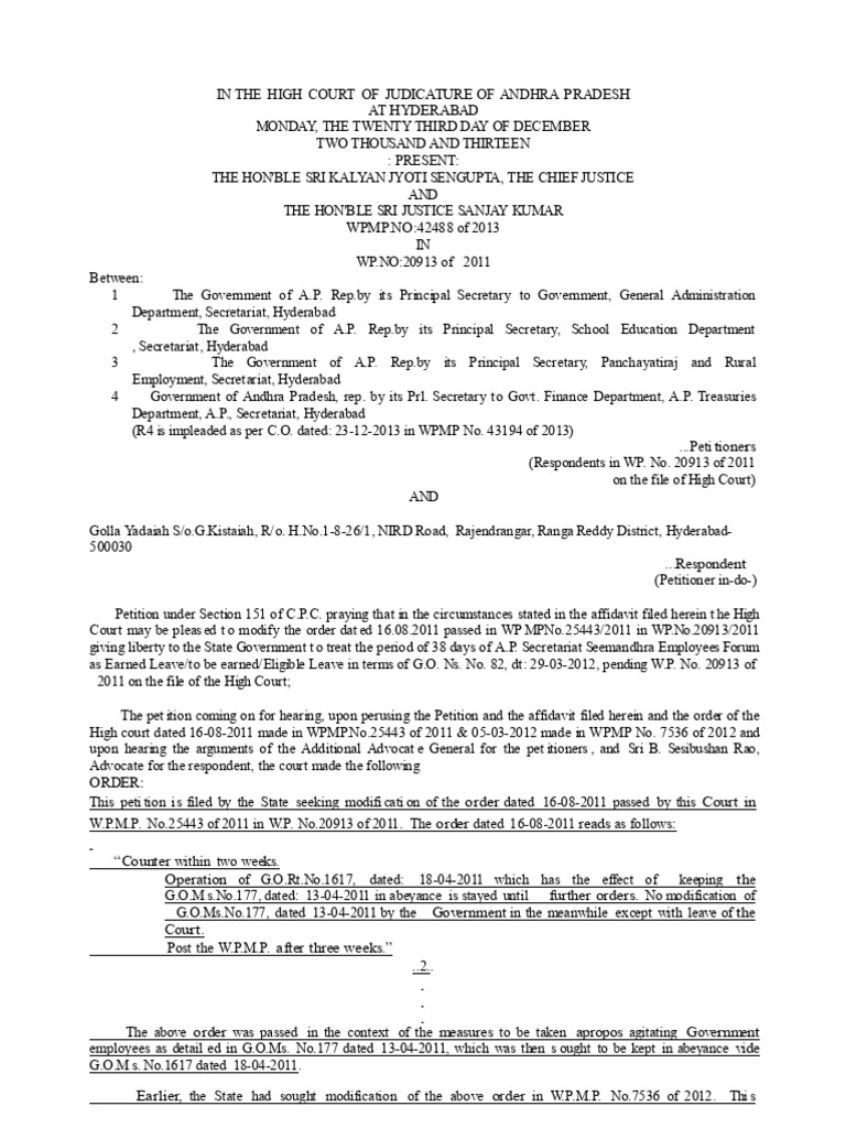 AP High Court Orders On Samaikhyandra Strike Period To Settle Using ...