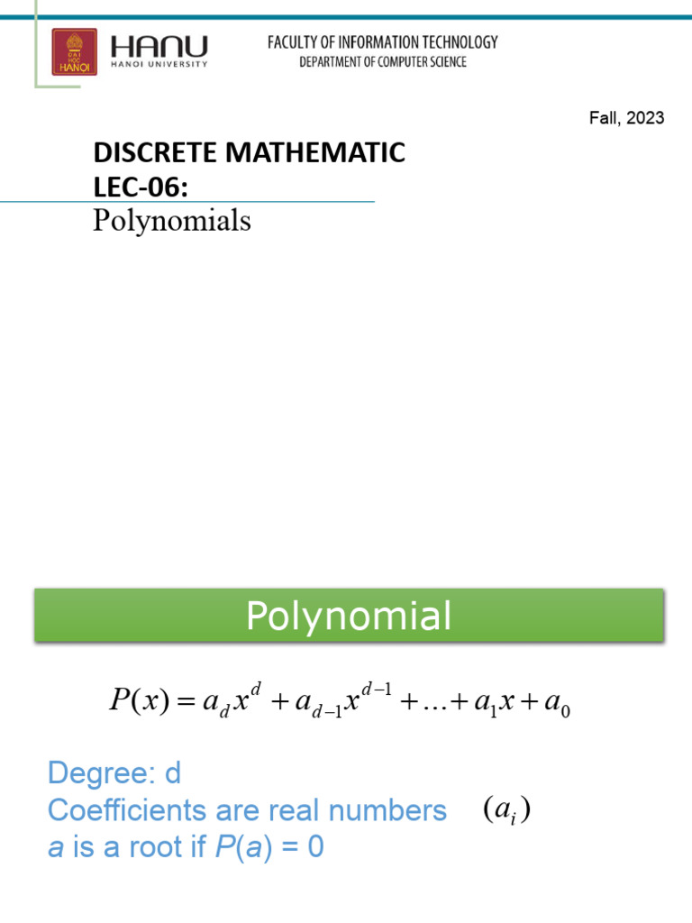 Polynomial | PDF | Teaching Methods & Materials