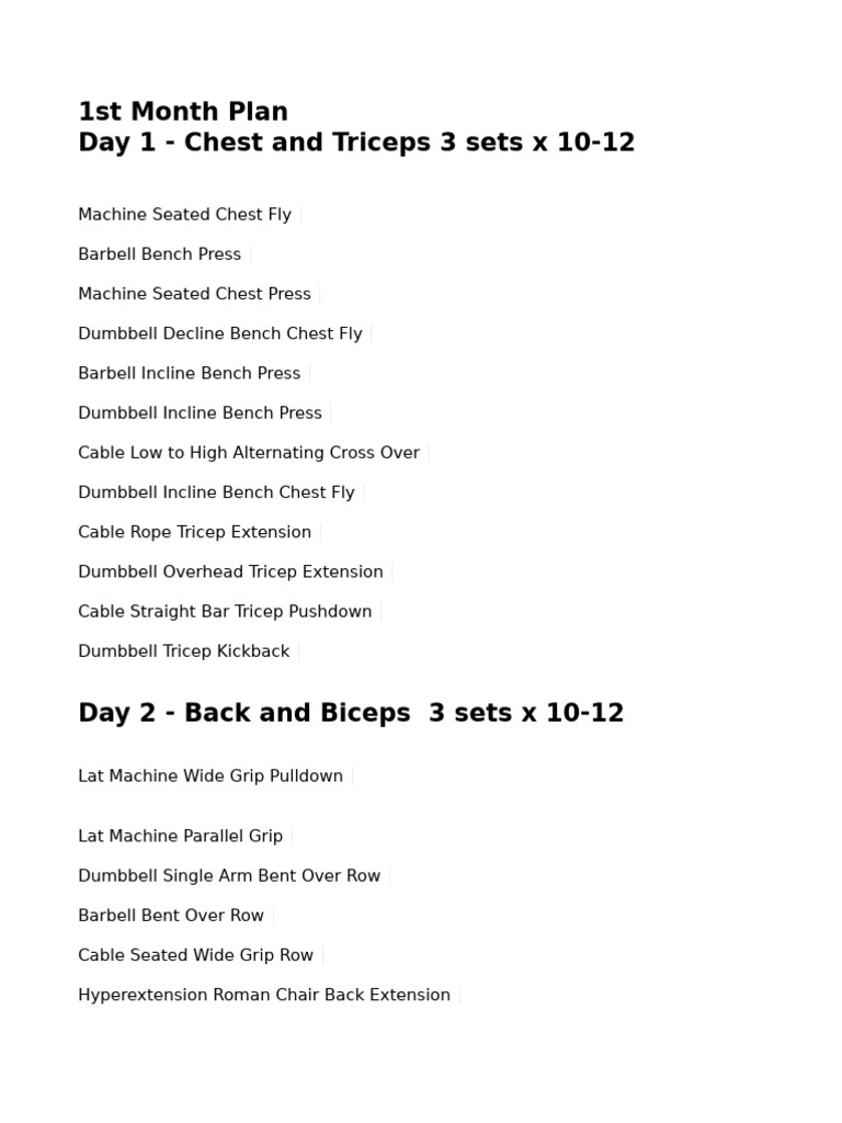 3 Months Workout Plan | PDF | Weight | Weight Training