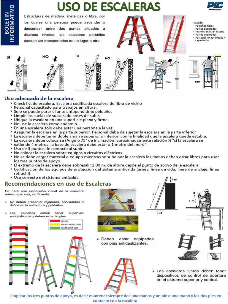 Boletin Informativo - Uso de Escalera | PDF | Escalera | Bienes manufacturados