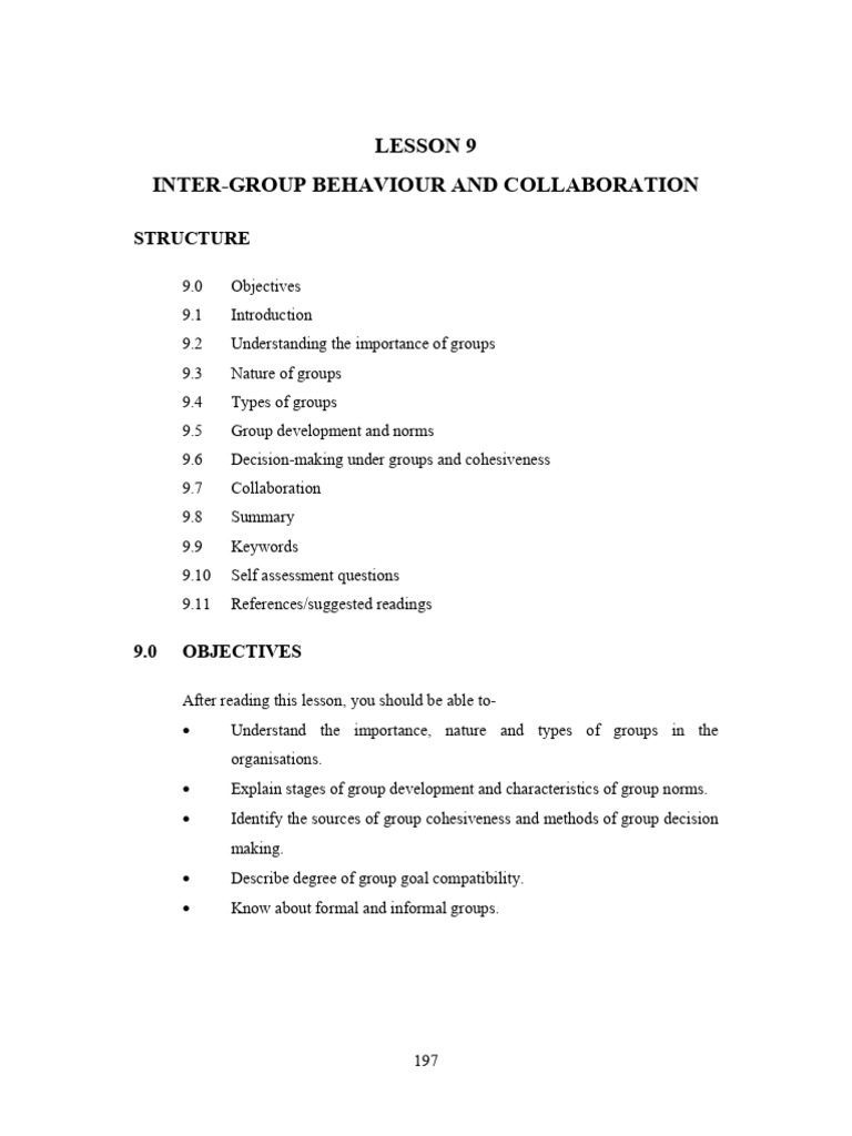 Inter-Group Behaviour & Collaboration | PDF | Group Decision Making ...