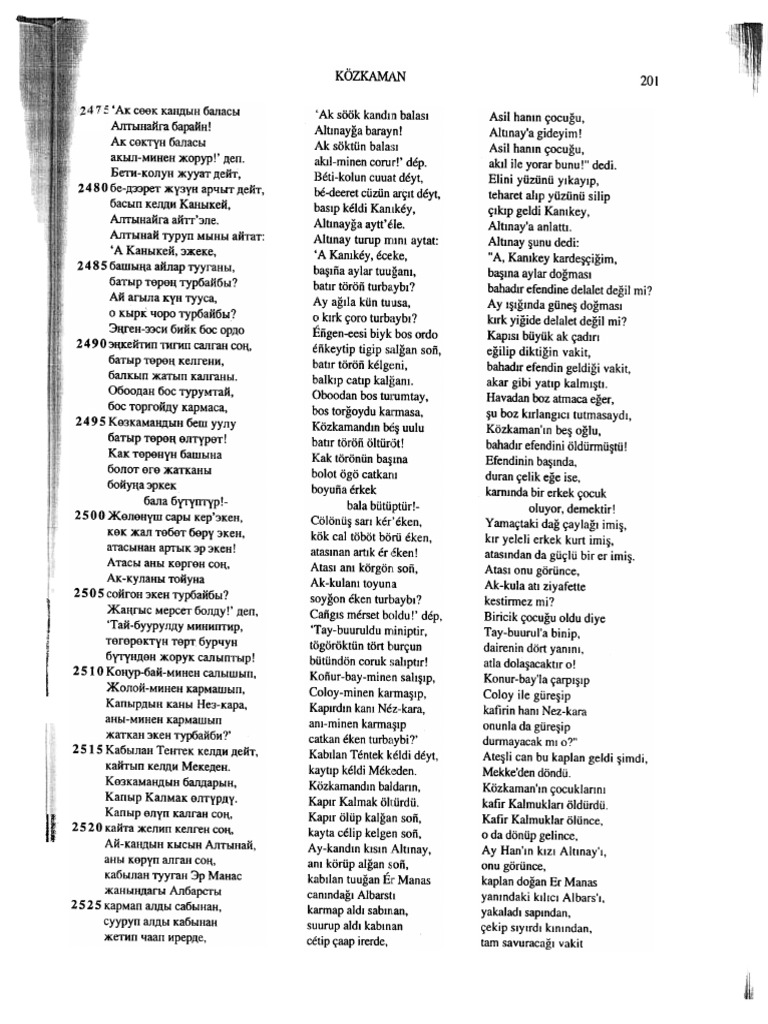 Manas Destanı - Wilhelm Radloff Çevirisi 6 | PDF