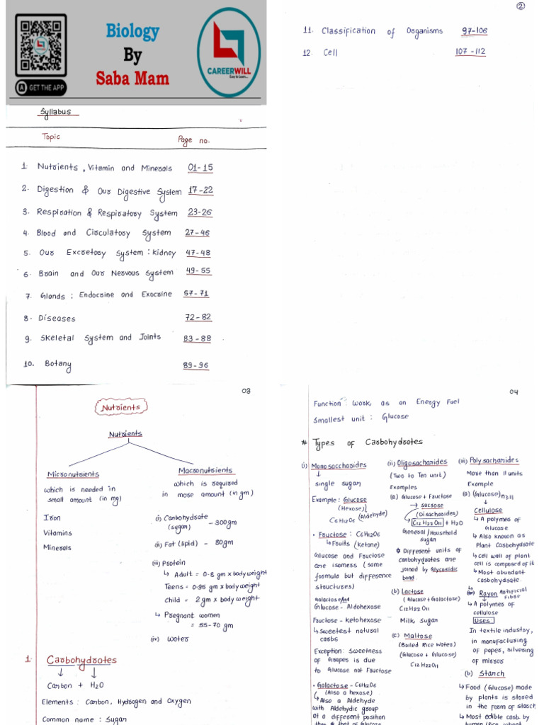 Biology English Full Notes | PDF