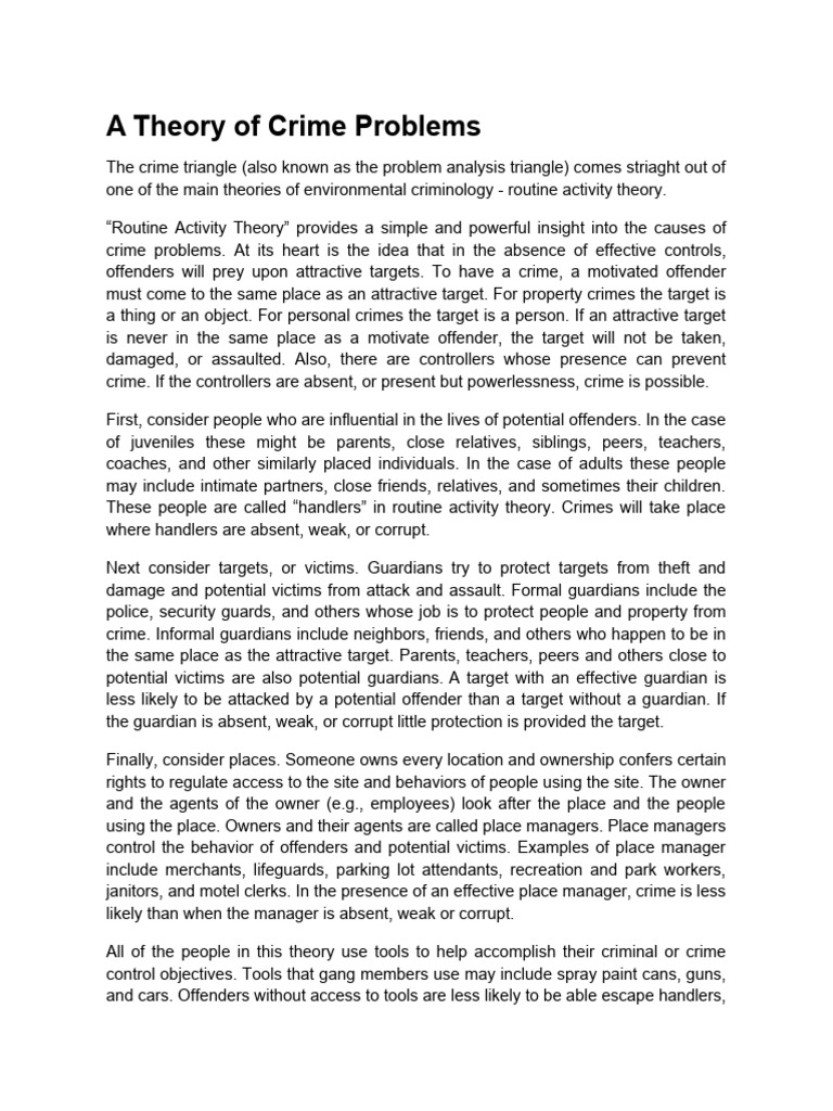 A Theory of Crime Problems | PDF | Crimes | Crime & Violence