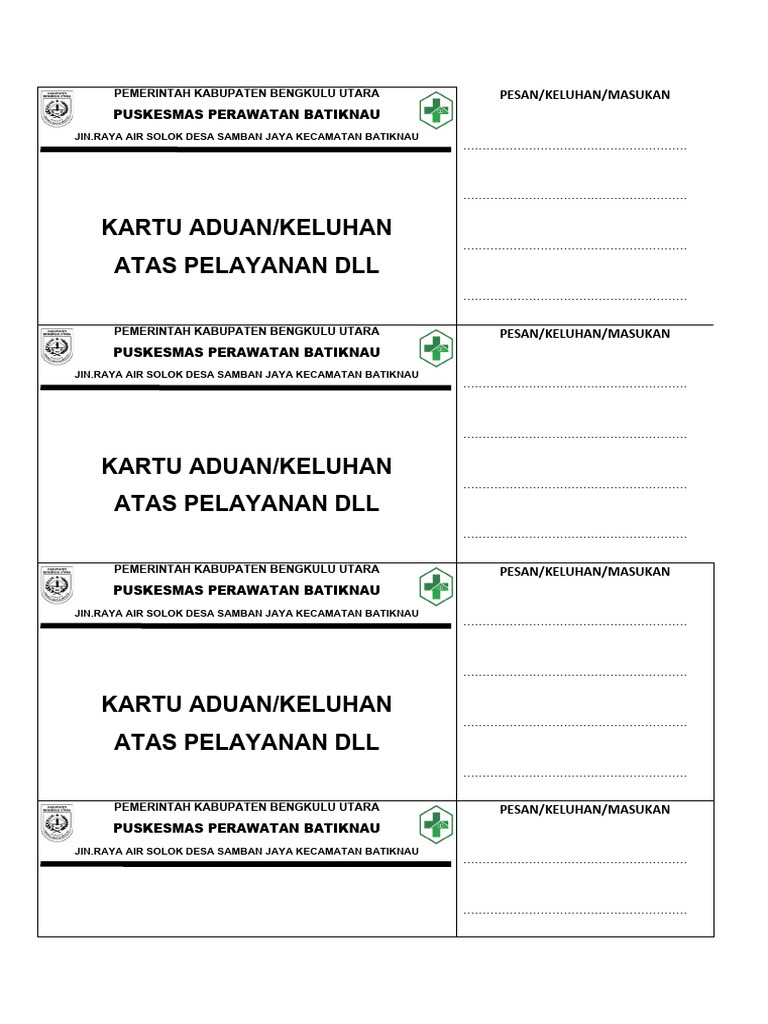 Kartu Aduan | PDF