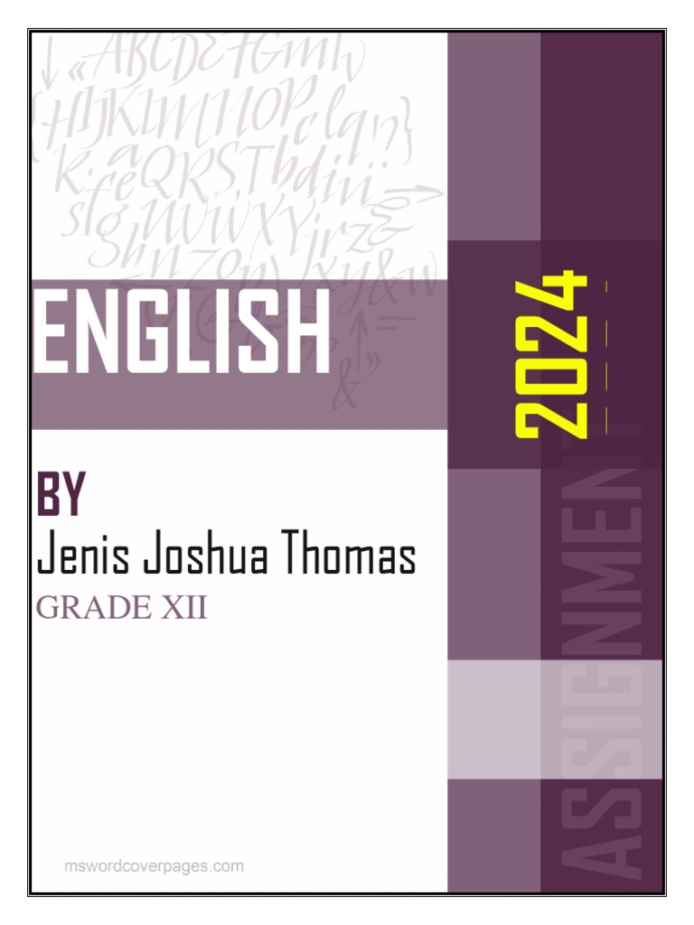 English Assignment Cover Page 2 1 | PDF | Elephant