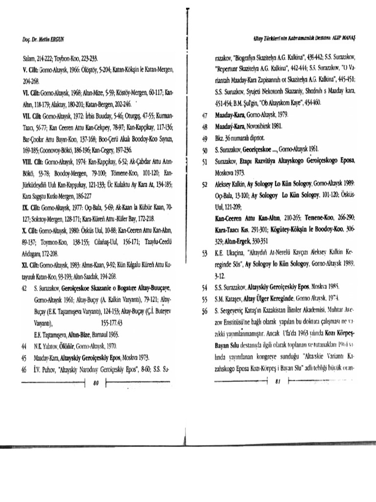 Türk M. Alıp Manaş Destanı 3. Cilt | PDF