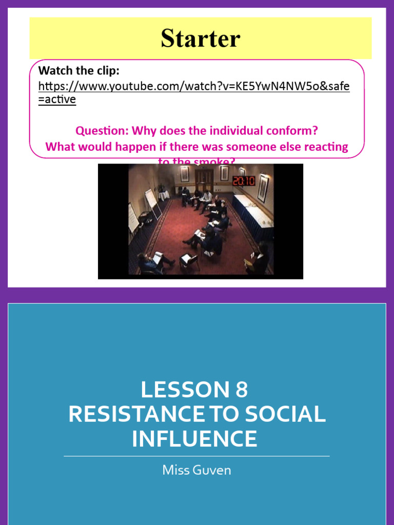 Lesson 8 Resistance To Social Influence | Download Free PDF | Obedience ...