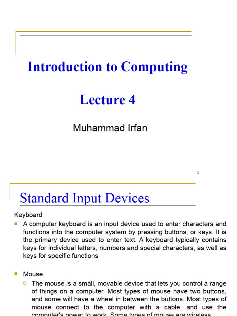 Lec 04 | PDF | Computer Keyboard | Cursor (User Interface)