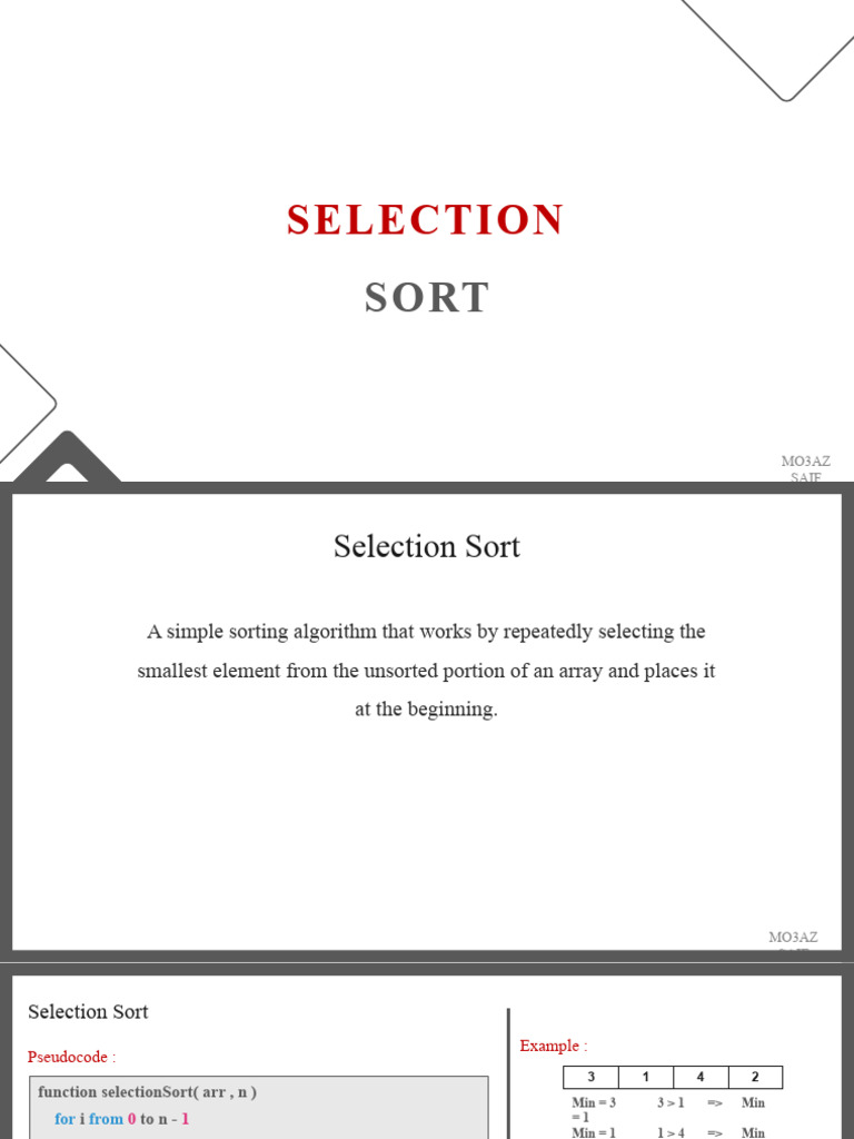 Selection Sort | PDF